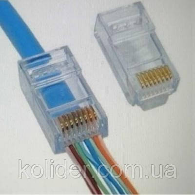 Коннектор RJ45 Cat.6, Сквозные Отверстия, 50 Шт Merlion (10583 ...