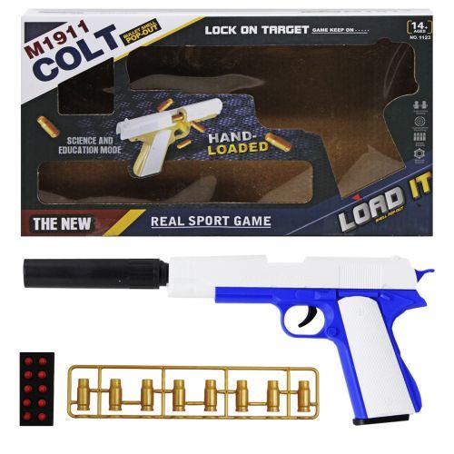 Пістолет "Colt M1911" Із Патронами, Біло-синій — Купити Недорого на ...