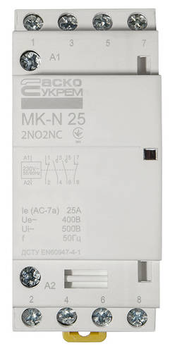 Купить Модульний контактор MK-N 4P 25A 2NO2NC 220V, цена 767.36 грн — Prom.ua (ID#1819429830)