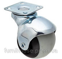 Колесики ролики для мебели, круглые поворотные резиновые "Слой" D=40, h ...