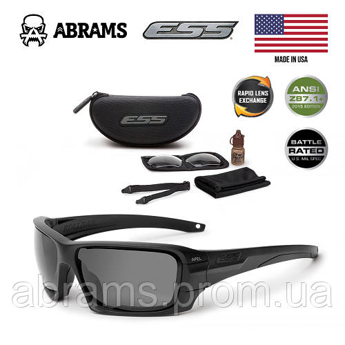 Купить Окуляри балістичні ESS Rollbar Black w / Clear & Smoke Gray ...