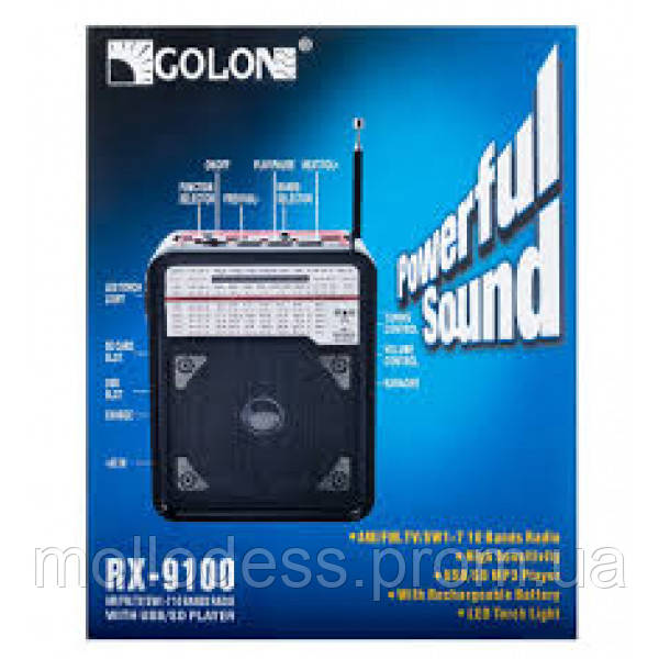 Радіоприймач Golon RX-9100 з Ліхтариком MP3 USB FM SD (24) (ID ...