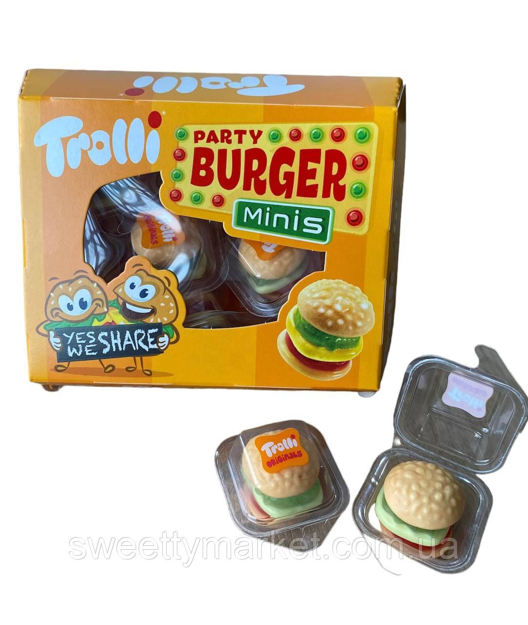 Купить Мармелад с фруктовым вкусом Trolli party BURGER minis (х15) 150 ...