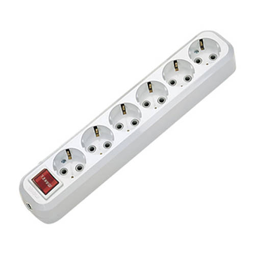 Колодка Makel MGP231 6 гнізд із заземленням і вимикачем біла (ID#1820602399), ціна: 345 ...