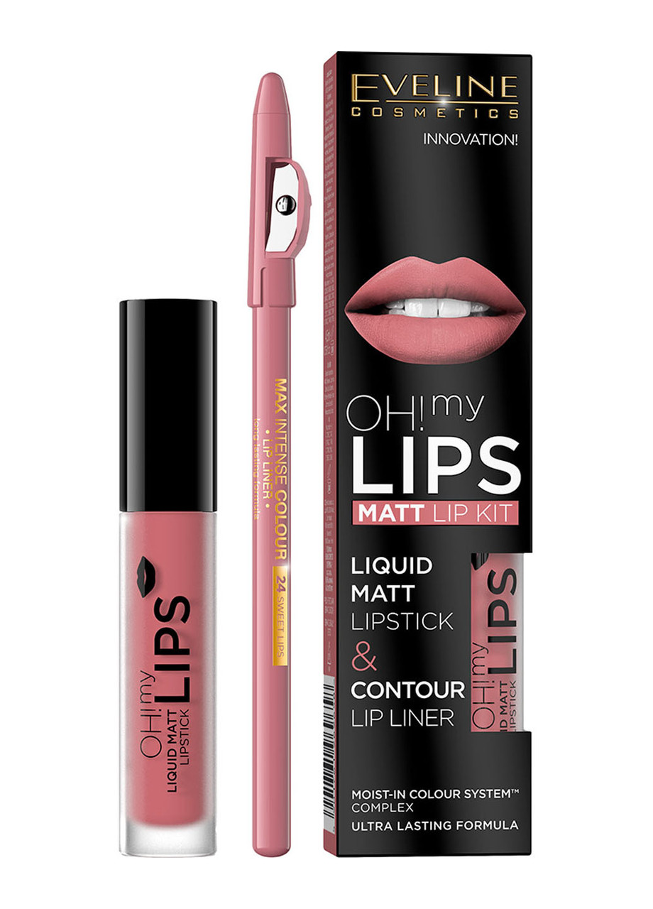 Набор Eveline помада жидкая Liquid Matt + карандаш для губ 07 4.5 мл ...
