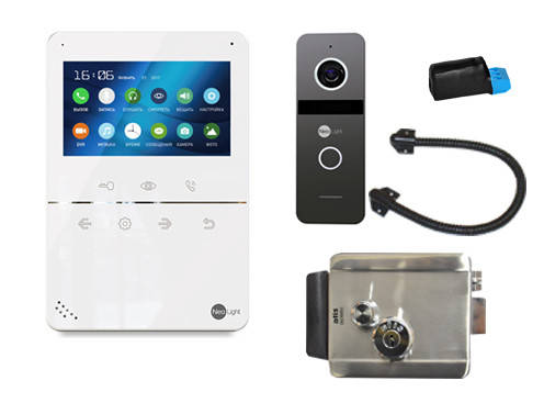 Комплект видеодомофона Neolight Tetta KitLock с электромеханическим ...