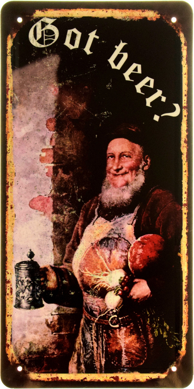 Металлическая табличка / постер "Получил Пиво? / Got Beer?" 15x30см (ms ...