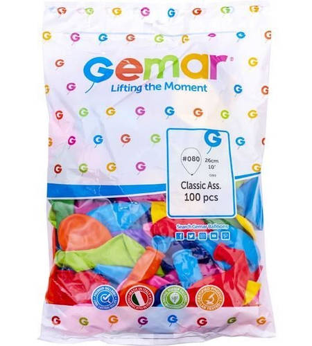 Купити Повітряні кульки Gemar A90/080 26 см 100 шт. асорті, ціна 175 ...