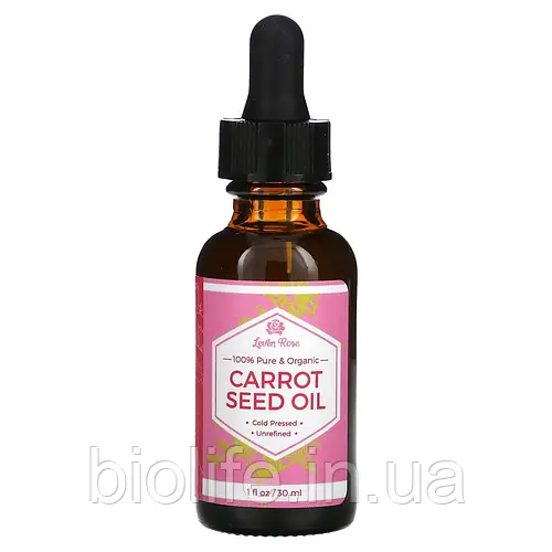 Leven Rose, 100% чистое и органическое, масло семян моркови, 30 мл (1 ...