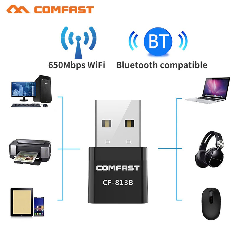 Купить Usb адаптер Comfast Bt Wifi 650mbps для ноутбуков ПК Dual Band 2