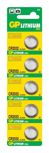 Батарейка GP Lithium CR2032 (ціна за 1 шт.) BLISTER CARD 5 шт. (ID#1822837249), цена: 20 ...