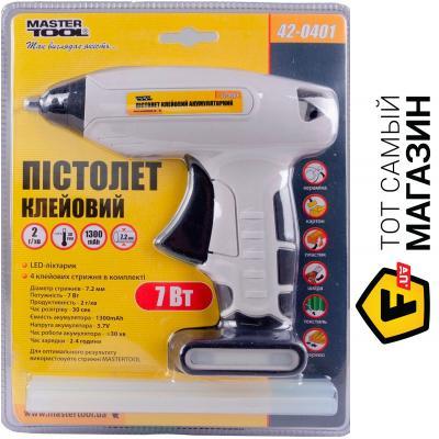 Клеевой пистолет Mastertool Пістолет клейовий акумуляторний 7,2 мм DC3.7V, 1300mAh, «Крапля-Стоп ...
