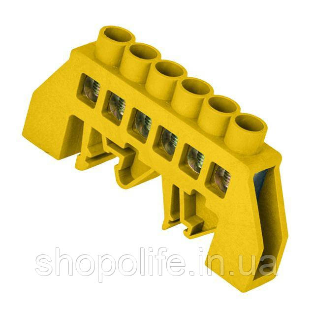 Шина Универсальная Изолированная «N» на DIN-рейку ШЛУ8х12-6 Желтая TNSy ...