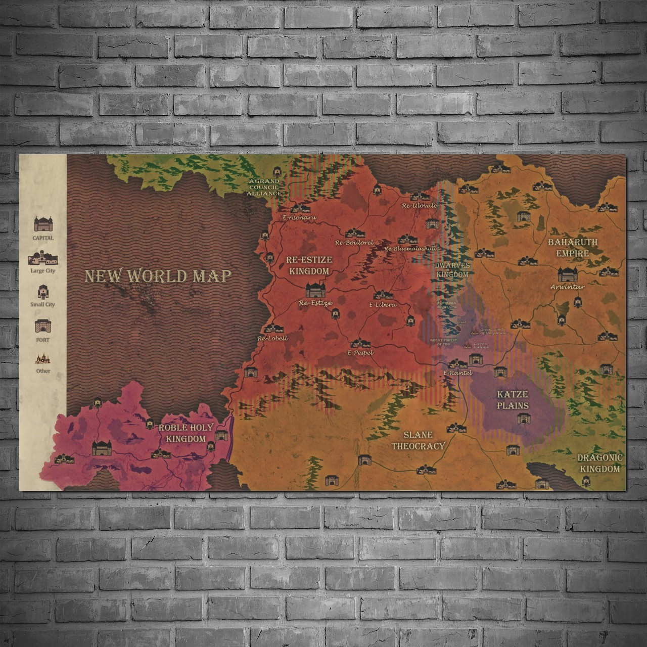 Плакат "Оверлорд, карта світу, Overlord, World Map", 33×60см: продаж ...