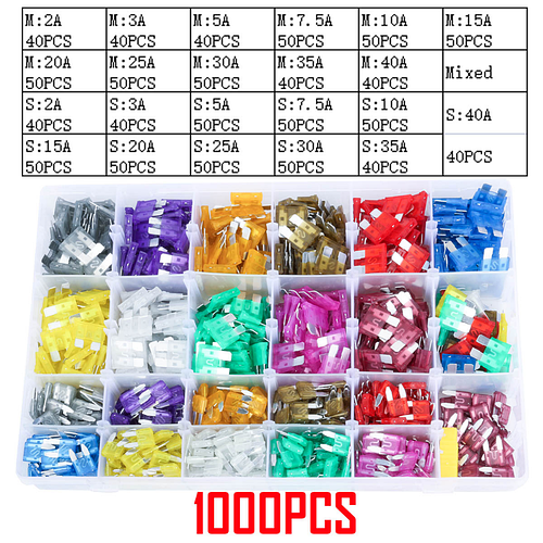 Набір запобіжників AUTO FUSE 1000 шт. в органайзері, ціна: 1750 ...