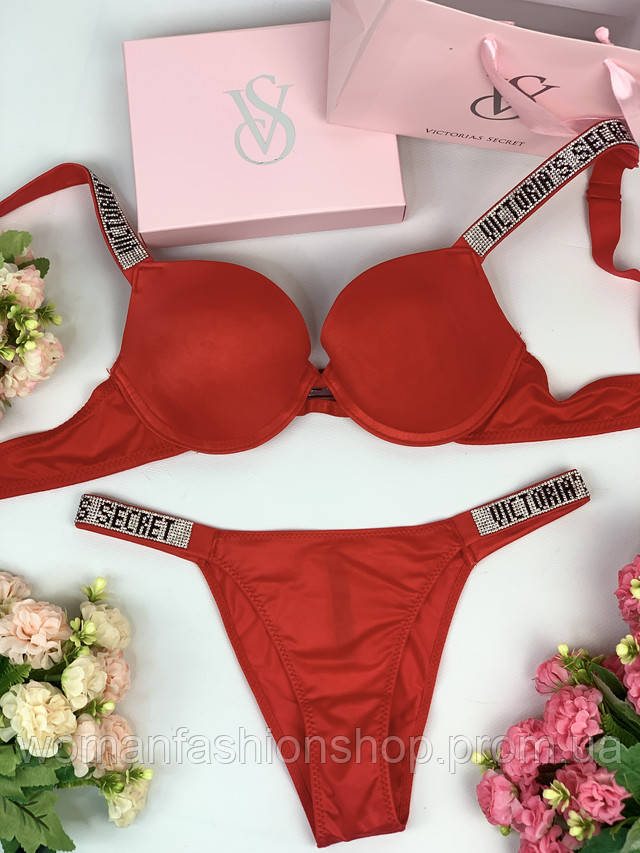 Женское Нижнее Белье Victoria's Secret со Стразами Белый Комплект Белья ...