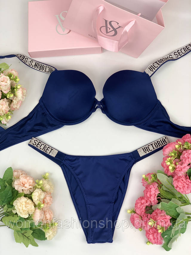 Женское Нижнее Белье Victoria's Secret со Стразами Белый Комплект Белья ...
