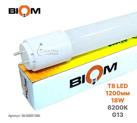 Купить Лампа LED Biom T8-GL-1200-18W CW 6200K G13 стекло матовое 00 ...