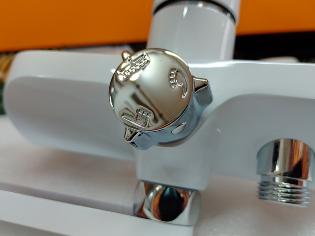 Купить Душевая система с тропическим душем и смесителем Frap F2441 цвет белый хром глянцевый ...