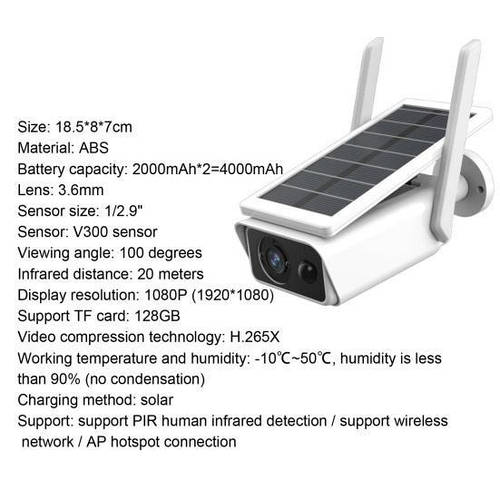 Купить Уличная Wifi Камера Видеонаблюдения с Солнечной Панелью Solar