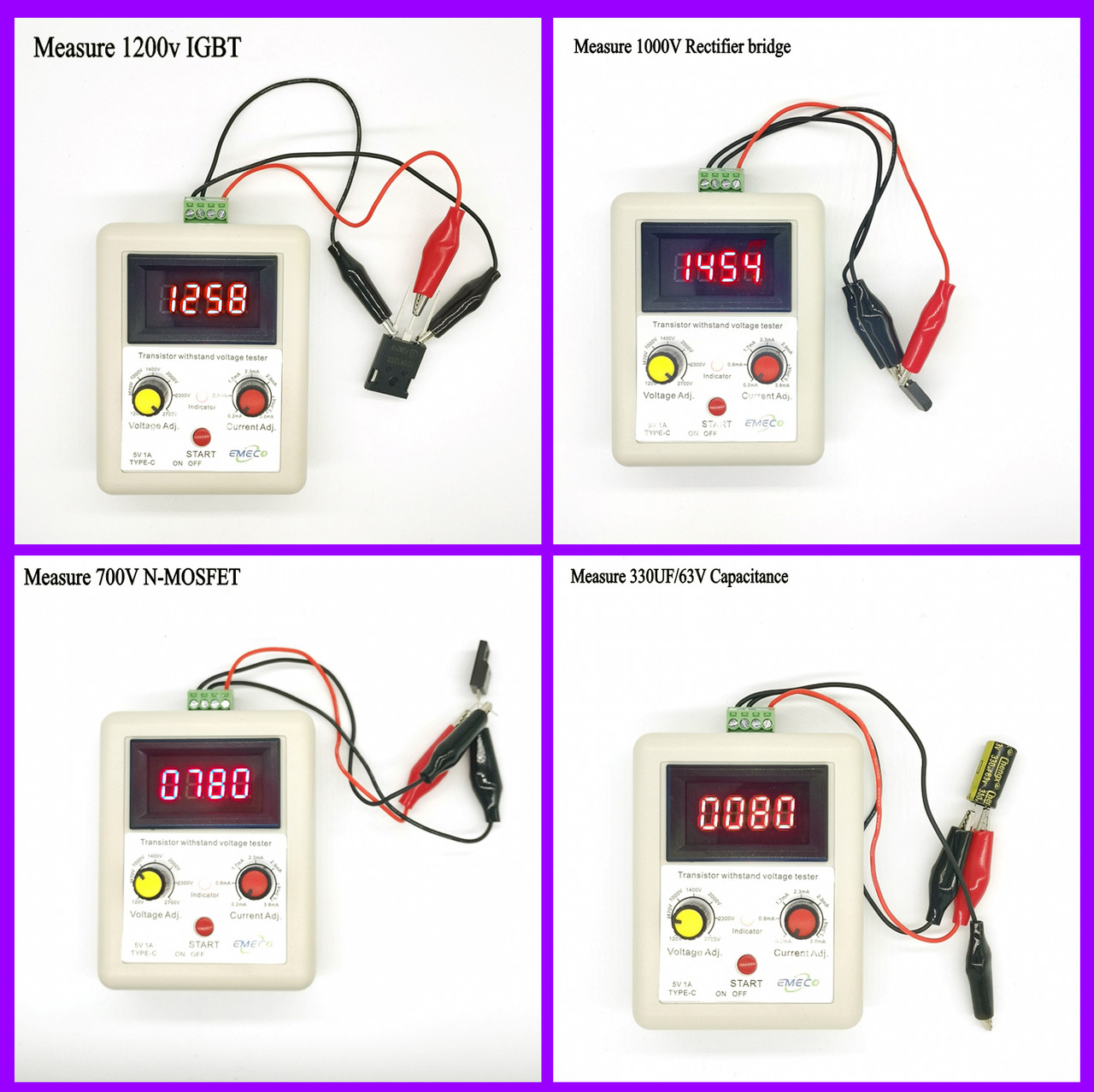 Тестер транзисторов IGBT, MOS, светодиодов, триодов, диодов ...