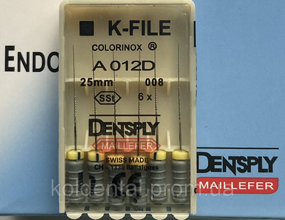 К файлы Дентсплай 25мм №08 K-file Dentsply ручной файл (ID#1824620174 ...
