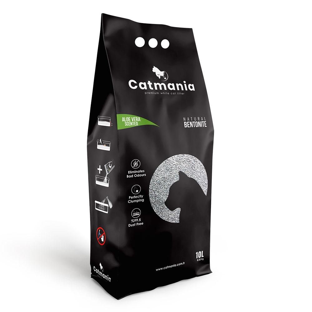 Catmania Aloe Vera Бентонитовый наполнитель с зелеными гранулами, 10л ...