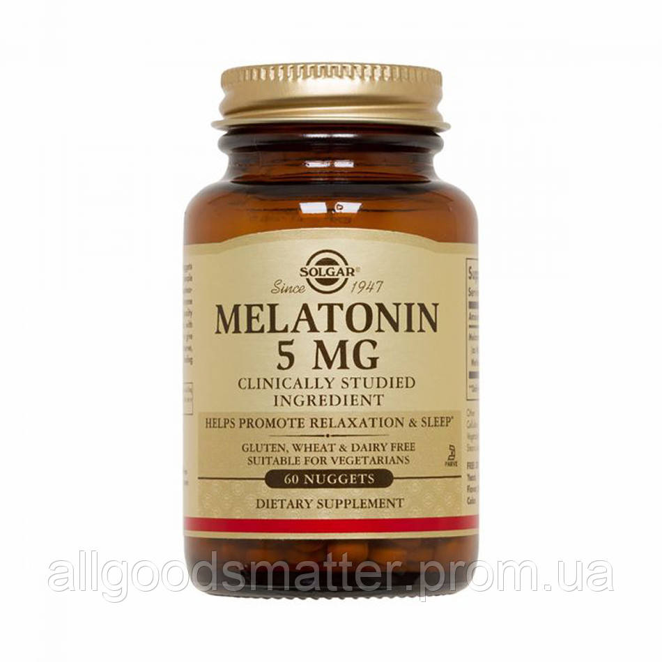 Мелатонин, Melatonin, Solgar, 5 Мг, 60 Жевательных Таблеток AG, Код ...