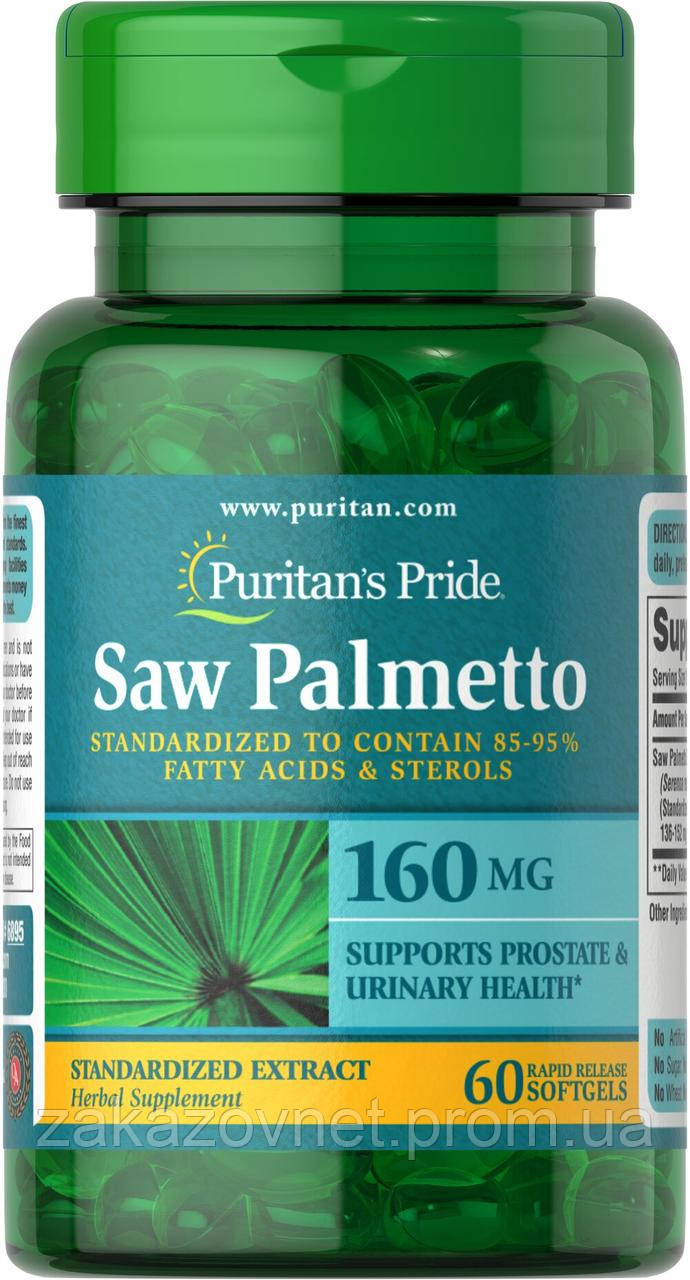 Экстракты Ягод Сереноа Puritans Pride Saw Palmetto Extract 160 Mg 60 ...
