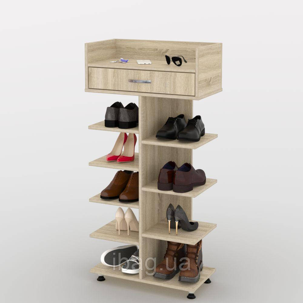 Стеллаж для Обуви Тиса Мебель ТО-204 Дуб Сонмоа IB, Код: 6906757 ...