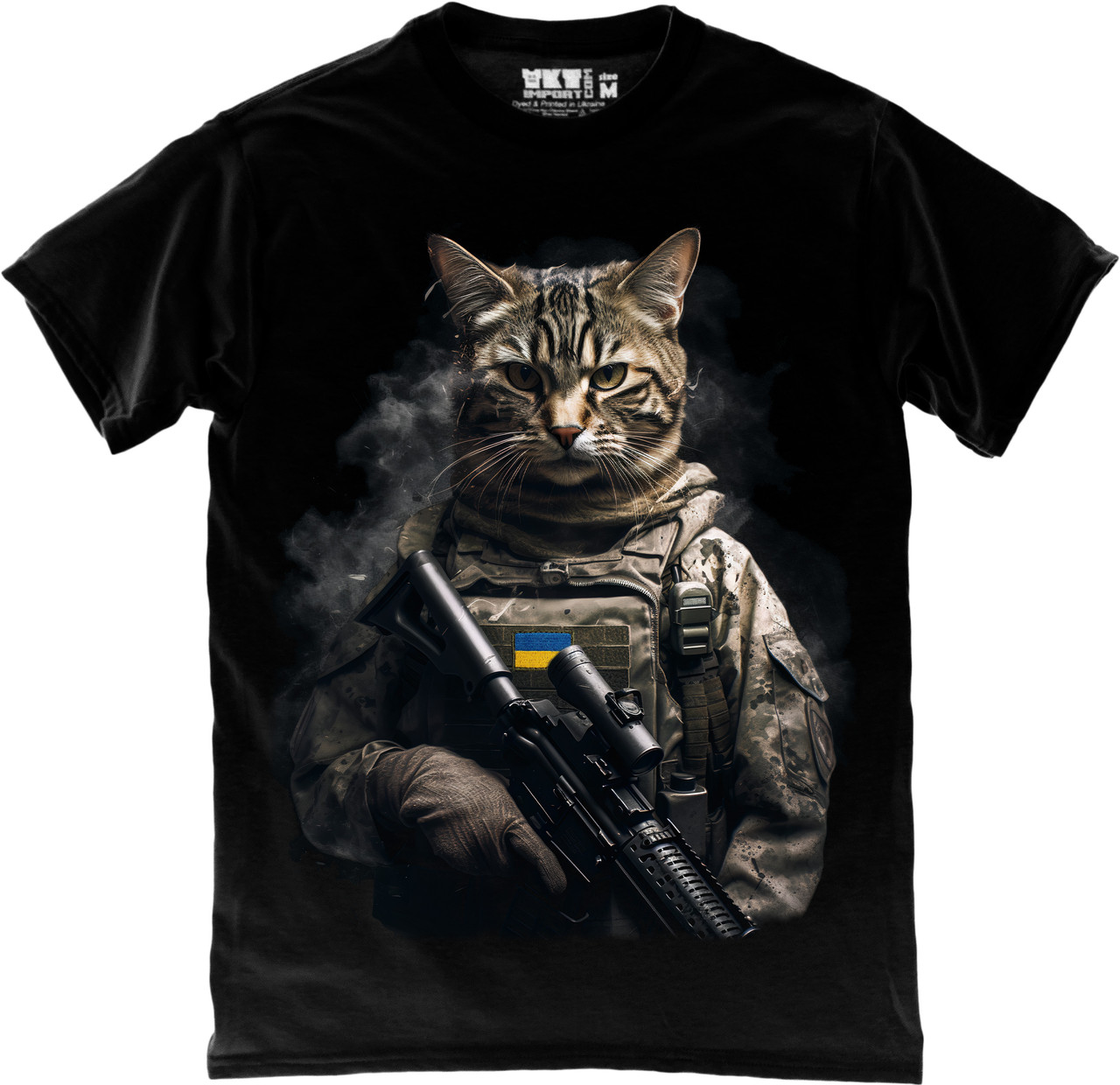 Футболка Кіт ЗСУ Military Cat футболка чорна унісекс, цена: 775 ...
