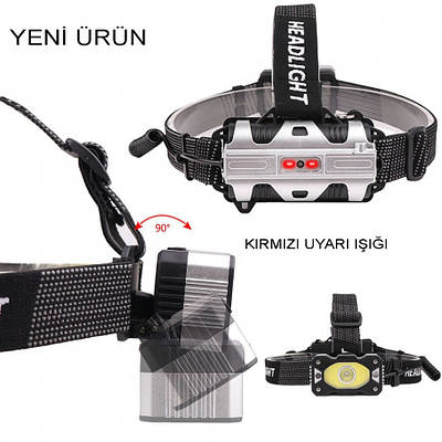 Потужний ліхтарик акумуляторний налобний із двома режимами роботи IPX4 ...