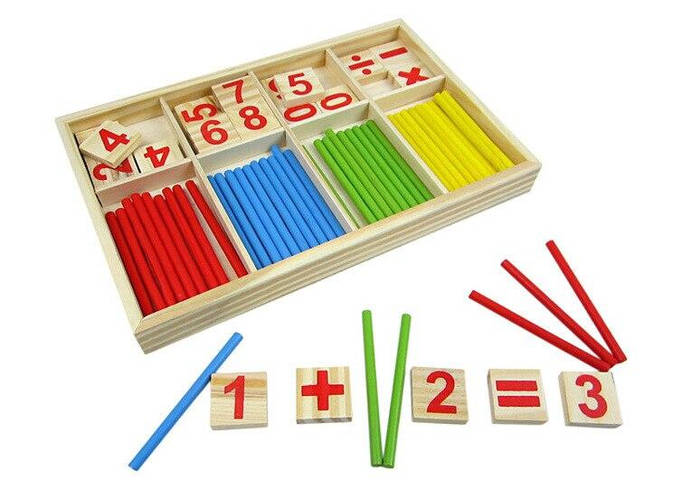 Деревянный набор первоклассника, счетный набор, счетные палочки (ID ...