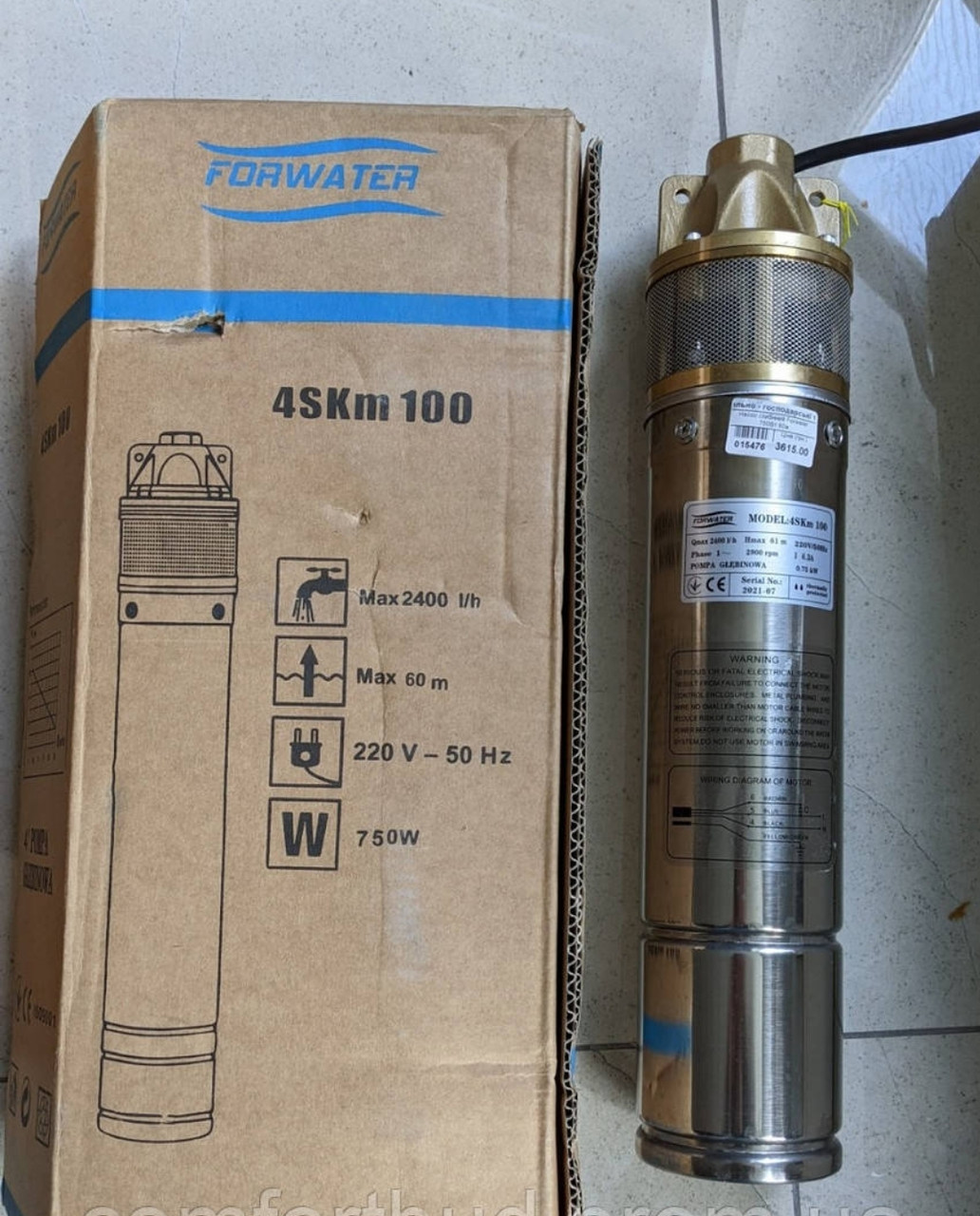 Насос Вихровий Свердловинний Forwater 4SKM 100 750вт 60м — Купить Недорого на Bigl.ua (1828836977)