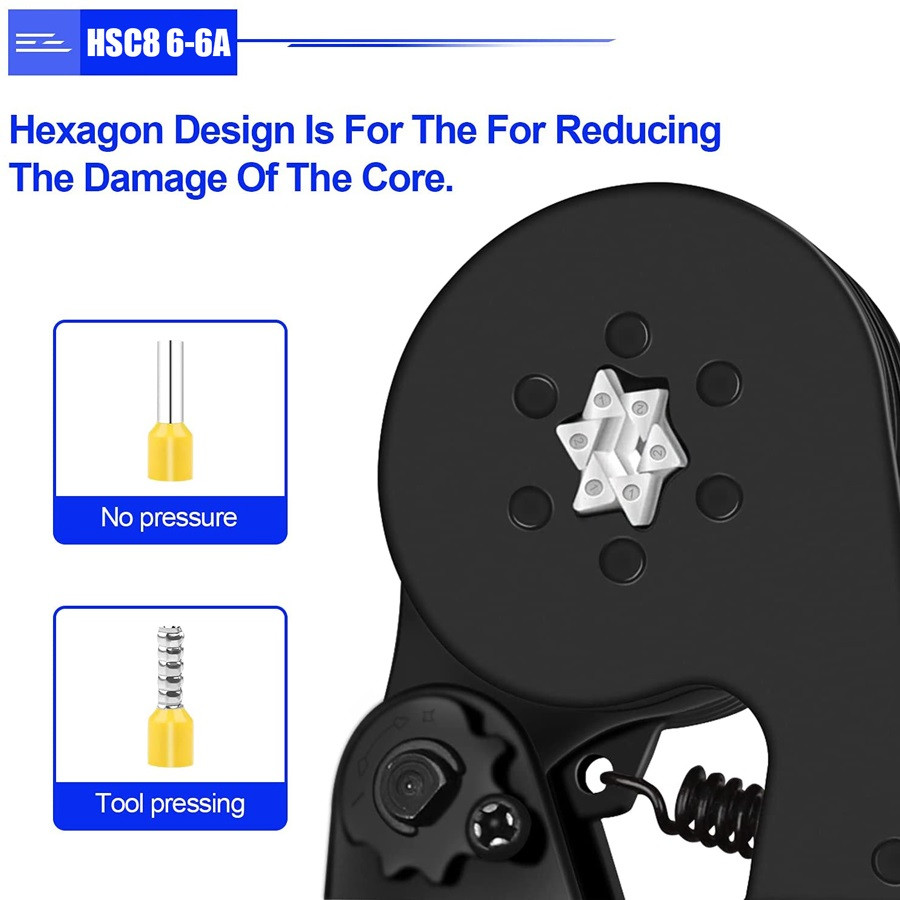 Кримпер Lion Rage HSC8 6-6A, AWG24-10, клещи для обжима трубчатых ...