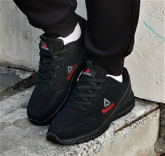 Купить Кроссовки Reebok Черные Мужские Рибок Нубук Кожа (размеры: 41,42 ...