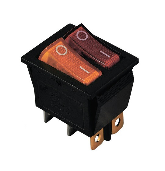 Купить KCD2-2101N R+Y/B 220V Переключатель 2 клав. красный + желтый с ...