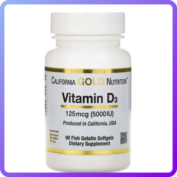 Витамин Д3 California Gold Nutrition D3 5000 МЕ (125 мкг) 90 ...