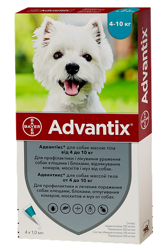 Advantix (Адвантикс) by Bayer - Капли от блох и клещей для собак 4-10 ...