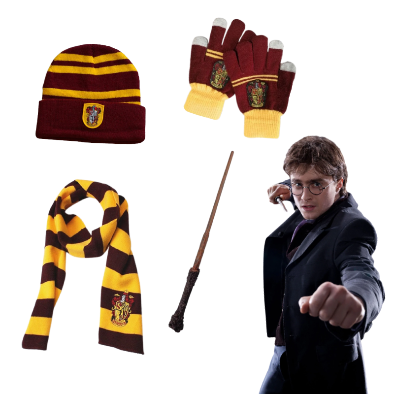 Комплект Гарри Поттера 4 в 1: Шапка + Шарф + Рукавички + Волшебная ...