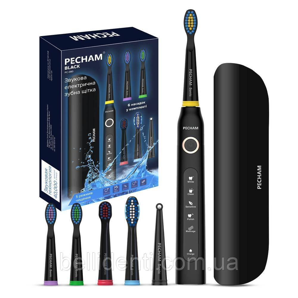 Звуковая электрическая зубная щетка PECHAM Travel PC-080 (черная): продажа, цена в Львове ...