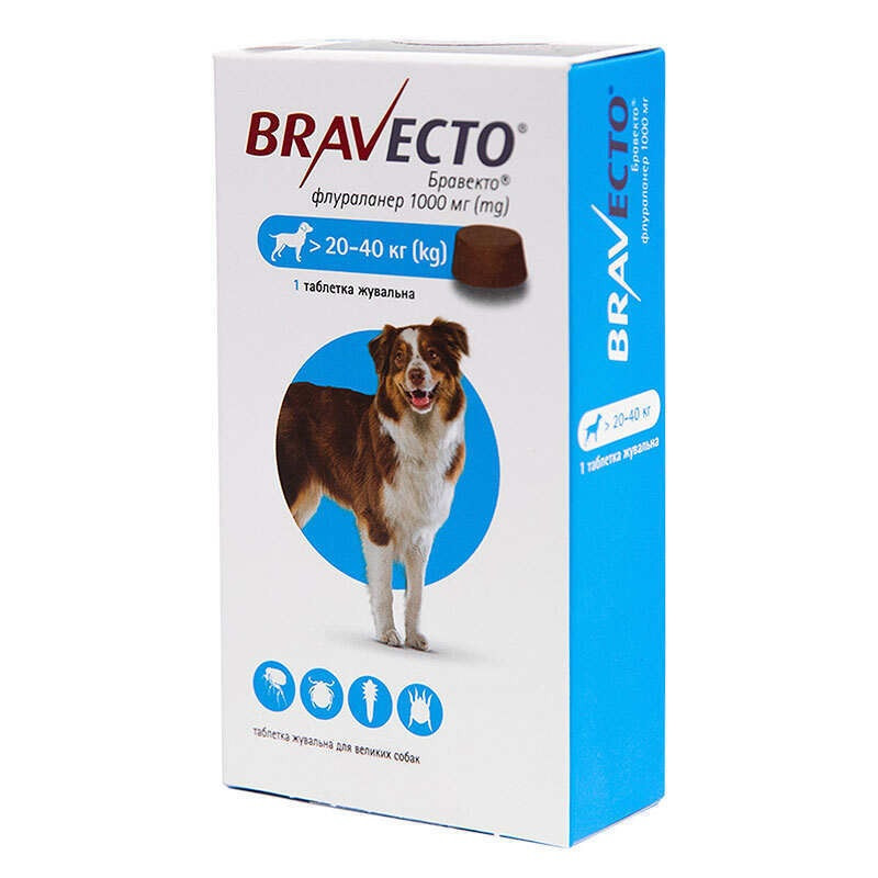 Купить Bravecto (Бравекто) Противопаразитарные таблетки от блох и ...