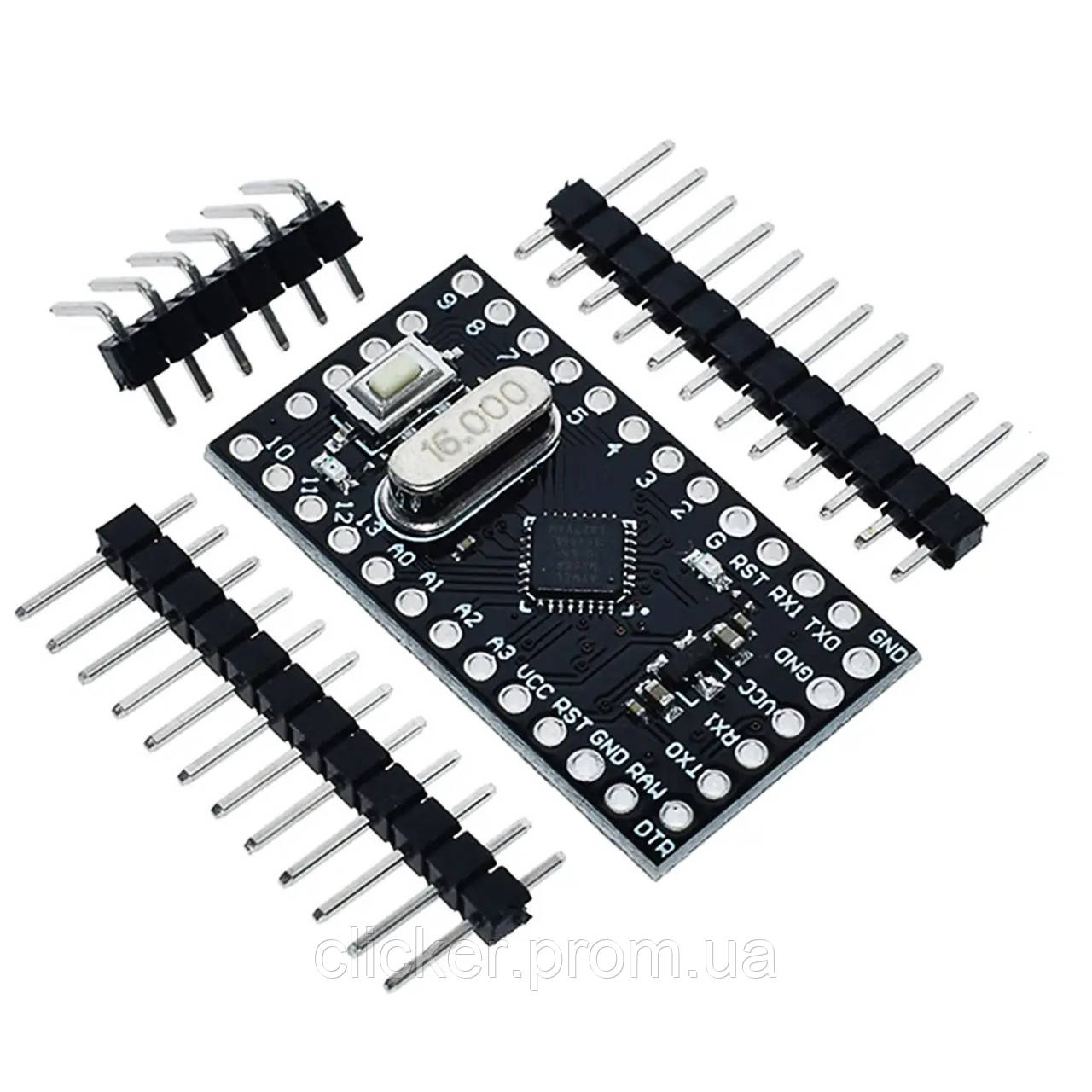 Arduino Pro Mini ATMEGA168 (black PCB) Uпит=5,0VDC, F=16Мгц (ID ...