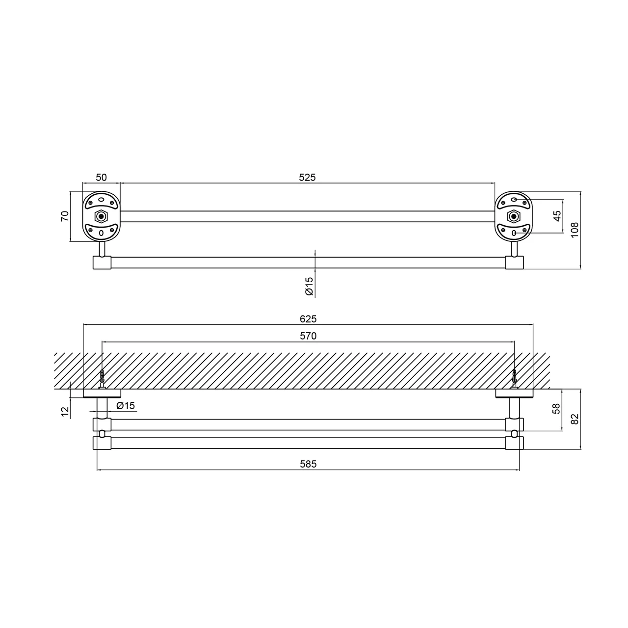Купити Тримач для рушника Lidz (CRM) 114.01.02 65 см, ціна 384 ₴ - Prom ...