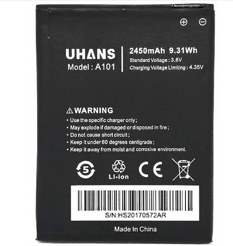 Аккумулятор Uhans A101 / Uhans A101s / Ergo F502 Platinum (2450mAh) (ID ...