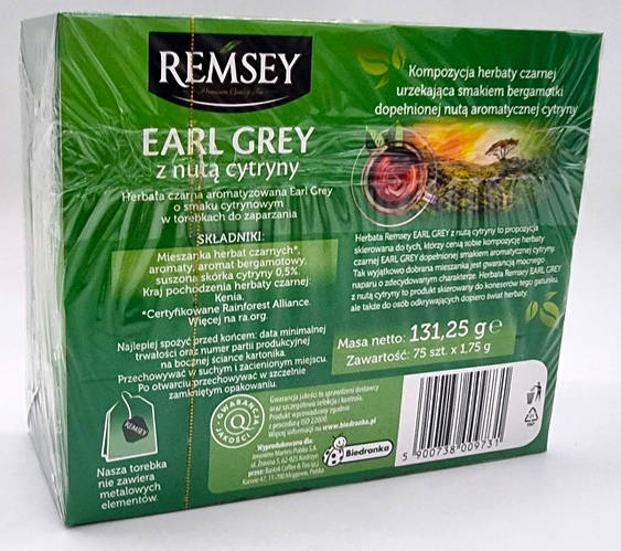 Чай чёрный "Remsey Earl Nuta Cytryne" Чёрный с бергамотом и лимоном 75 ...