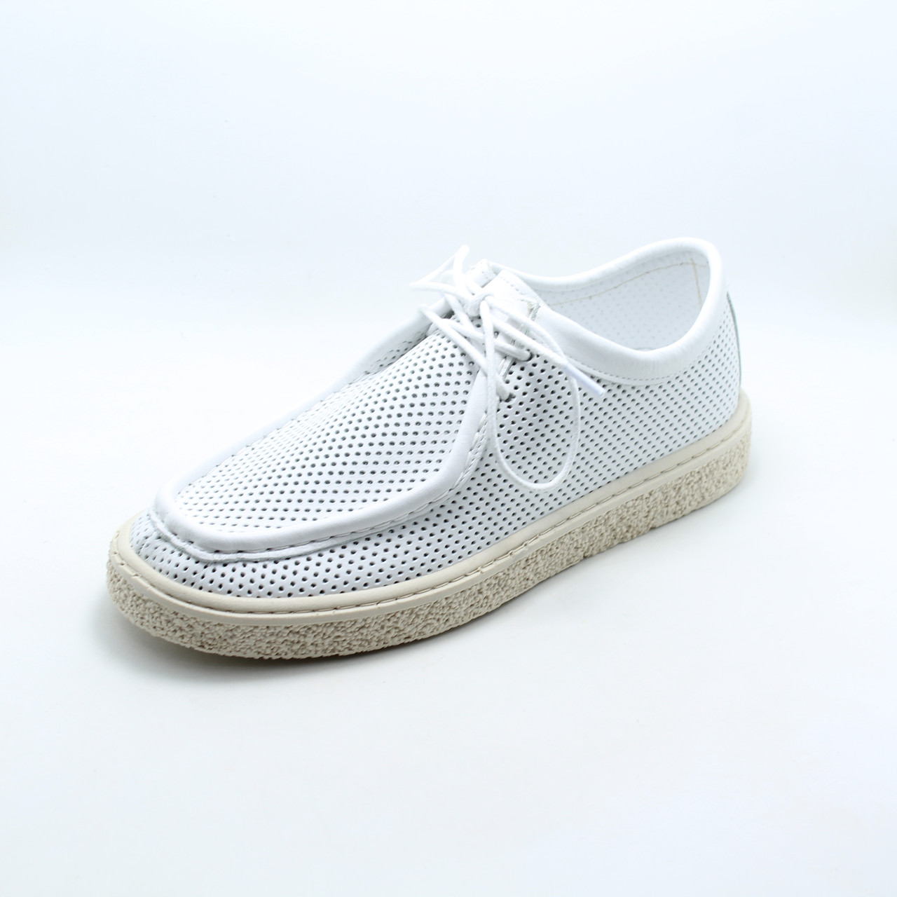 Женские Кожаные Мокасины на Шнурках - с Перфорацией, Белые Rifellini ...