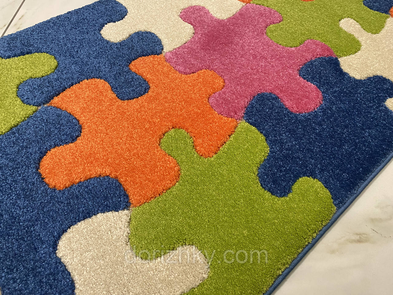 Купити 80 X 150 см Килим Fulya 8c10a Blue кольорові пазли в дитячу кімнату ціна 1302 84