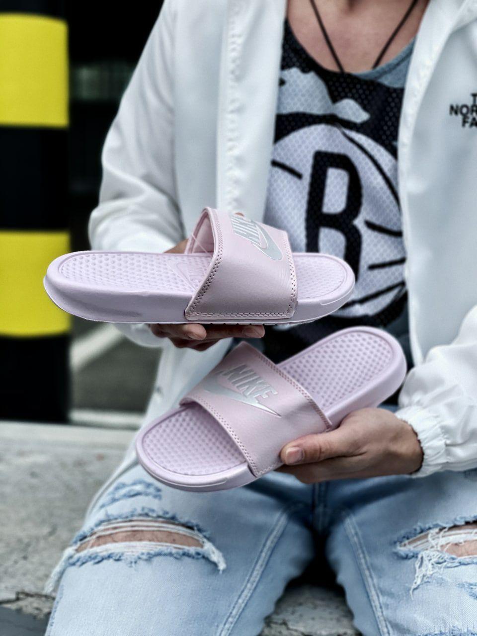 Купити Пляжні Тапочки Жіночі Рожеві Найк Nike Шльопанці Літні Для Жінок ...