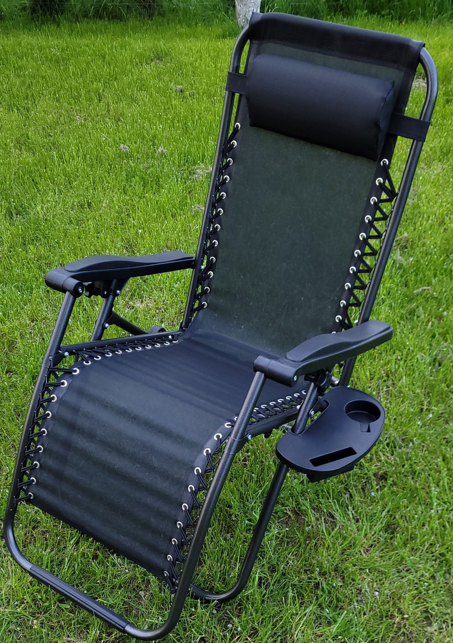 Садовое кресло шезлонг 178 см лежак с подстаканником для отдыха на ...